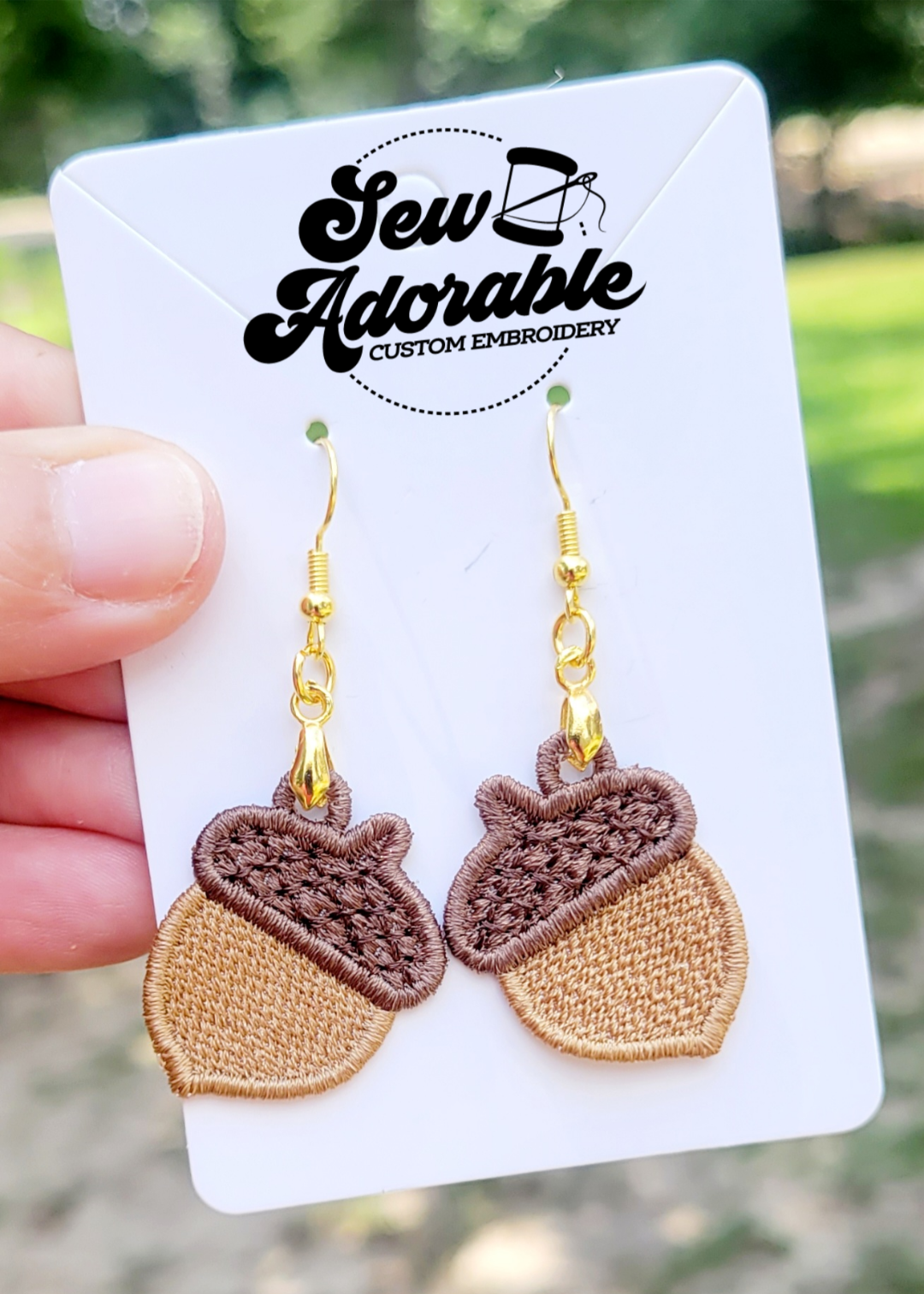FSL Acorn Earrings – Sew Adorable Embroidery